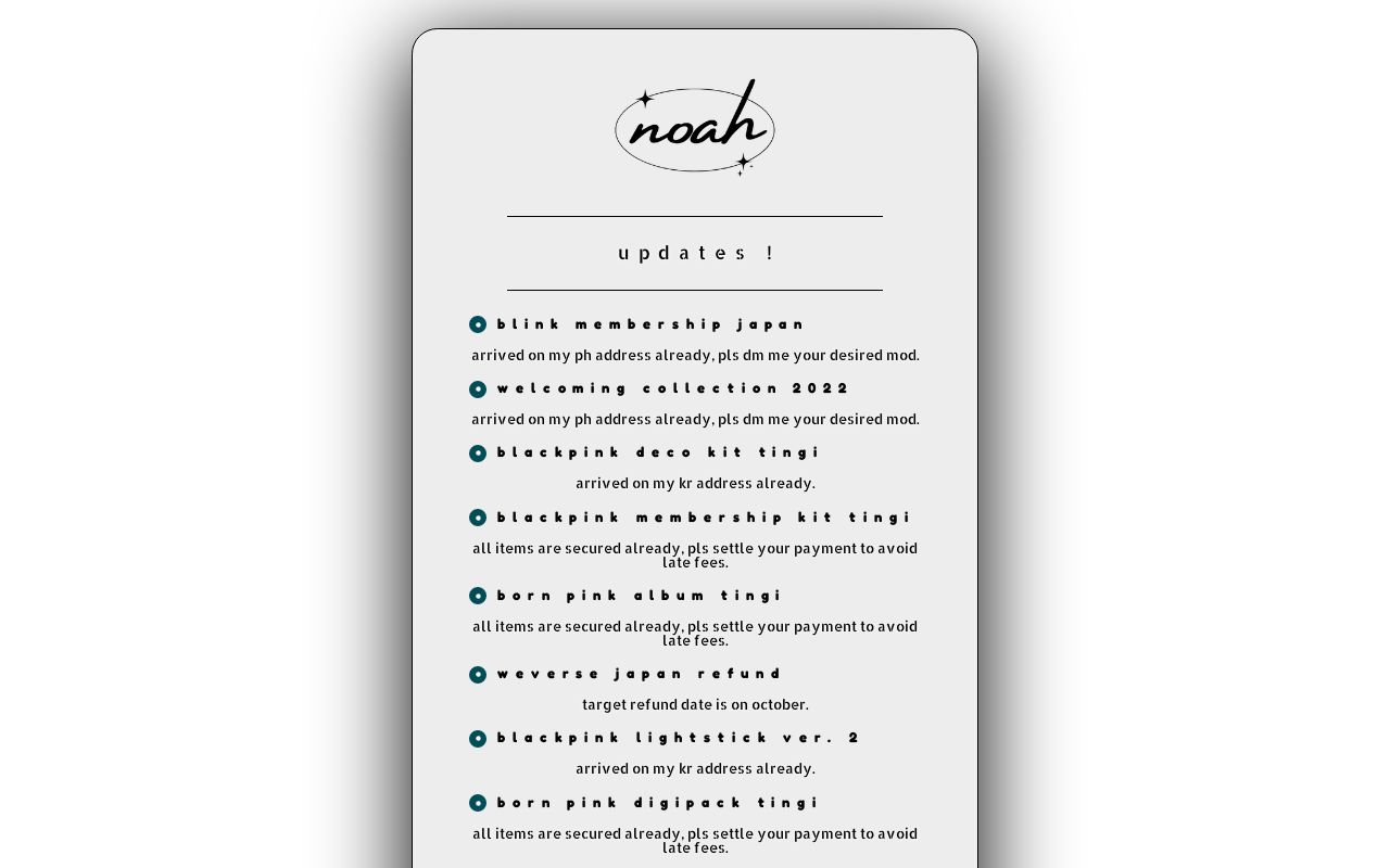 BNS CARD [ NOAH ]